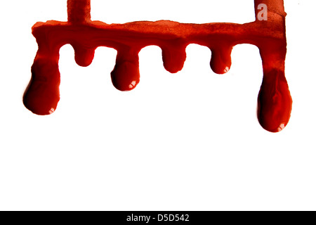 Blood stains on a white background Stock Photo - Alamy