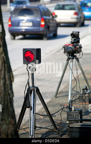 Duisburg, Germany, speed control using radar measuring Stock Photo - Alamy