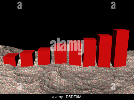 Chinese Yuan graph in ocean illustration Stock Photo - Alamy
