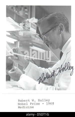 A portrait of Robert William Holley, a biochemist awarded the Nobel ...