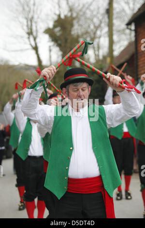 Long Man Morris Men dance at the foot of the Long Man of Wilmington as ...