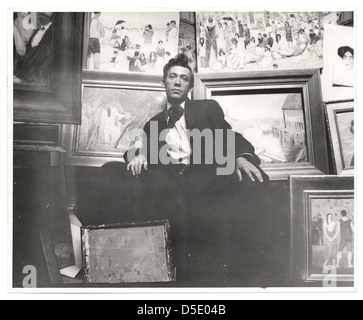 A portrait of artist Abraham Walkowitz, captured in black and white ...