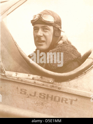 Photograph of airmail pilot Shirley J. Short, captured in 1921 while ...