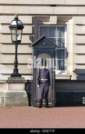 Queens guard at changing of the guard ceremonies at Buckingham Palace ...