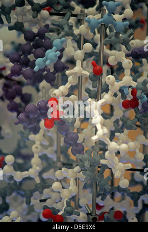 Molecular atom model on light grey background. Chemical structure Stock ...