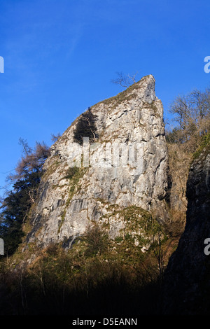 Tissington Spires limestone pinnacles, Dovedale, Peak District National ...