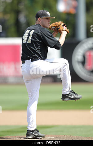 Georgia Tech Yellow Jackets reliever Cody Carwile (26) delivers a pitch ...
