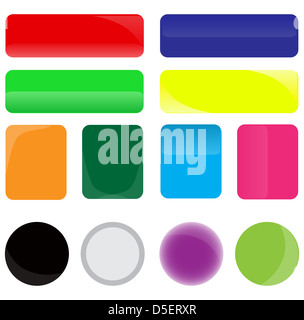 Shiny Rectangle Menu Buttons vector illustration Stock Photo - Alamy