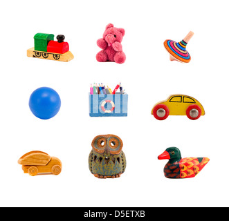 wooden toy tool box isolated on white background Stock Photo - Alamy