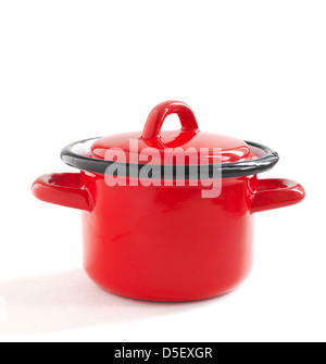 Red cooking pot isolated on white background Stock Photo - Alamy