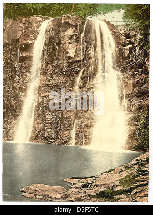 Ess na crub waterfall in Glenariff Forest Park Stock Photo - Alamy
