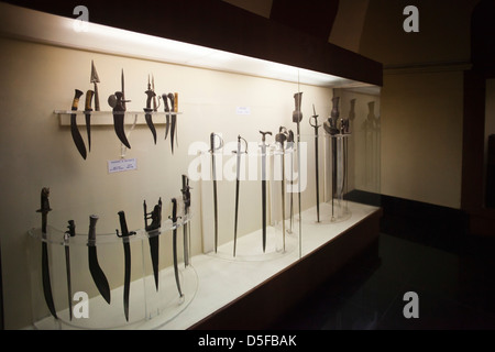 Swords in a display at Fort Museum, Fort St. George, Chennai, Tamil ...