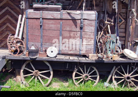 A collection of old rusty objects in antiques reclaim yard Stock Photo ...