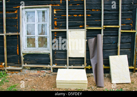 Old insulation material - rock wool. Aka slag wool, For thermal ...