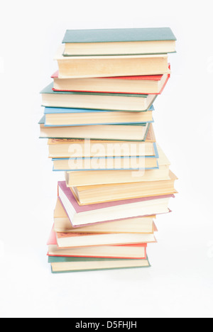 Book heap isolated on white Stock Photo - Alamy