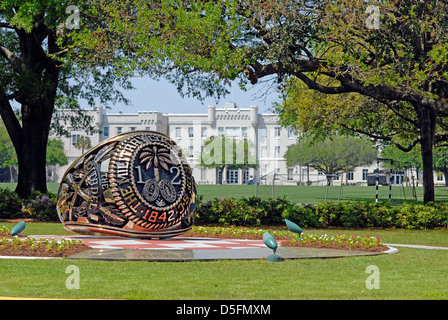A life-sized class ring replica sits on The Citadel campus in the city ...