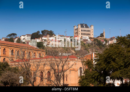 Madagascar, Antananarivo, Haute Ville, Rova Roval Palace on city ...
