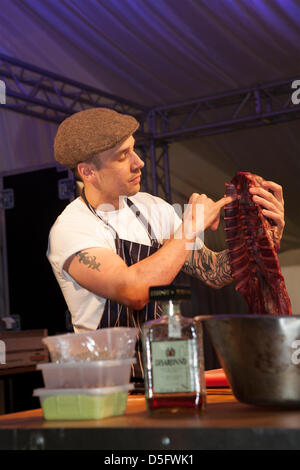 Chefs doing food preparation demonstrations Stock Photo - Alamy