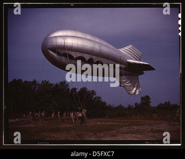 A balloon is seen in flight during U.S. Signal Corps operations at Fort ...