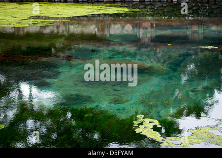 "Water "welling up" from a spring in a stone fountain, California Stock ...