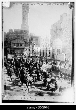 This photograph depicts the Jaffa Gate in Jerusalem, known as El-Kouds ...