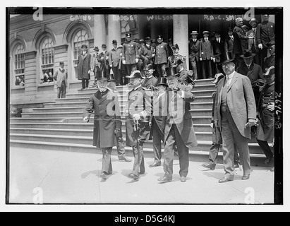 A photograph featuring Mayor Gaynor and Commissioner Baker, likely ...