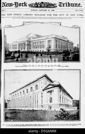 Facade of the monumental New York Library, NYC Stock Photo - Alamy