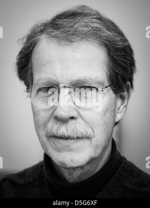 Artist Jim Nutt at the Museum of Contemporary Art in Chicago, with one ...