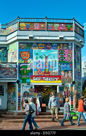 Commerce Street shops, Provincetown, Cape Cod, Massachusetts, USA Stock ...