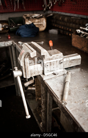 Still life of engineers vice Stock Photo - Alamy