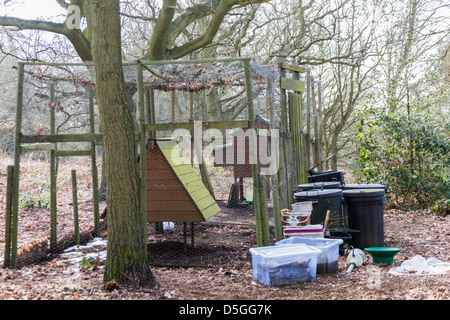 Small pen for rearing young pheasants Stock Photo - Alamy