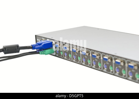 Keyboard Video Mouse KVM Switch in server rack mount Stock Photo - Alamy
