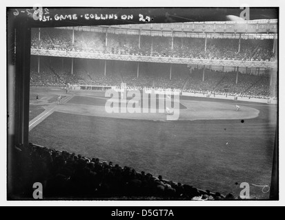 This photograph captures the first game of the 1913 World Series, a ...