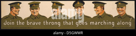 A historical recruitment poster from World War I featuring the iconic ...