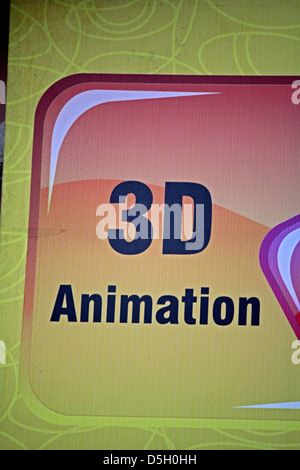 writing 3D Animation on wall Stock Photo - Alamy