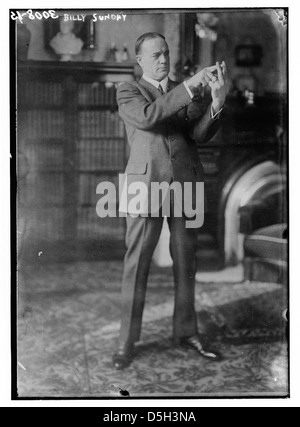 Billy Sunday, a prominent American evangelist, is pictured with his ...