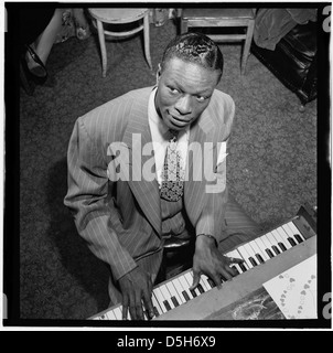 A portrait of the iconic American musician Nat King Cole, taken in New ...