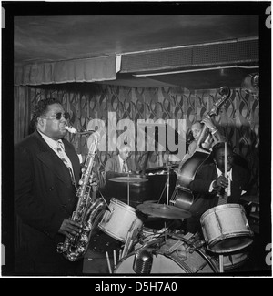 A portrait of John Hardee at the Famous Door club in New York around ...