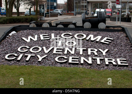 Welcome to the city centre sign, Coventry, UK Stock Photo - Alamy