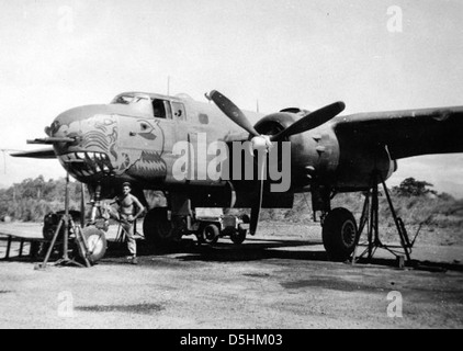 The 38th Bomb Group's B-25 Mitchell bombers, known as the Sun Setters ...