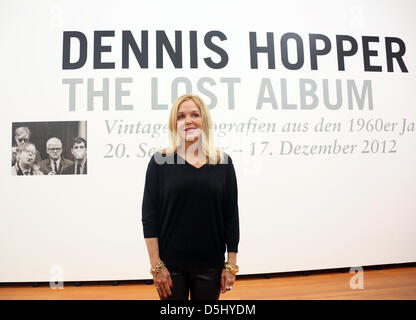 Marin Hopper, daughter of US actor Dennis Hopper, speaks in front of ...