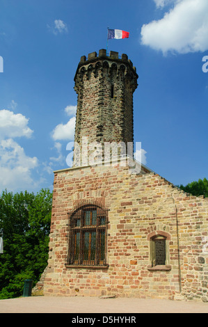 Schlossberg castle tower, Forbach, Moselle, Lorraine, France Stock ...