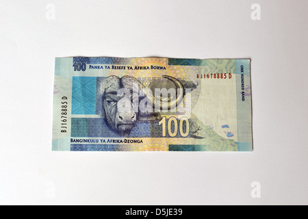 The newly designed South African 100 Rand bank note with the face of ...
