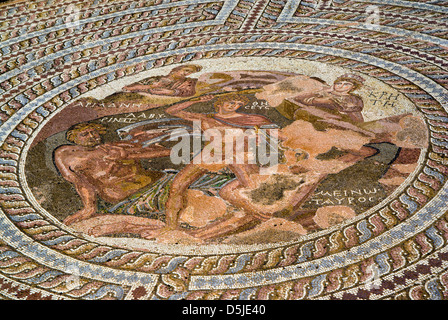 Mosaic of Theseus slaying the Minotaur, House of Thesius Archaeological ...