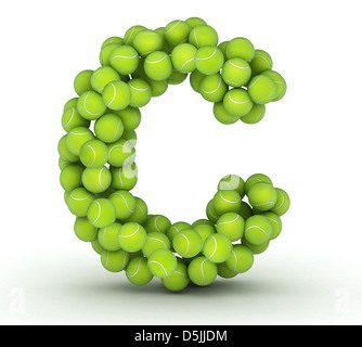 Letter K, alphabet of tennis balls on white background Stock Photo - Alamy