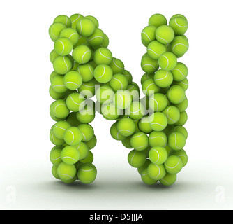 Letter R, alphabet of tennis balls on white background Stock Photo - Alamy