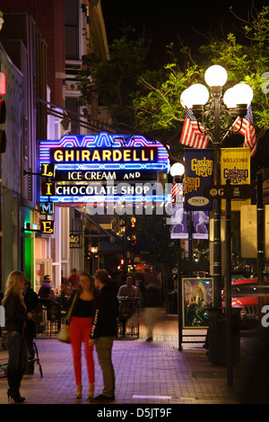 Gaslamp Quarter neon sign. Downtown San Diego, California, USA Stock ...