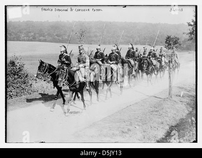 A photograph of French chasseurs, military light infantry soldiers ...