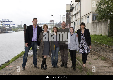 Anke Retzlaff, Corinna Harfouch, Jella Haase at a photocall on the set ...