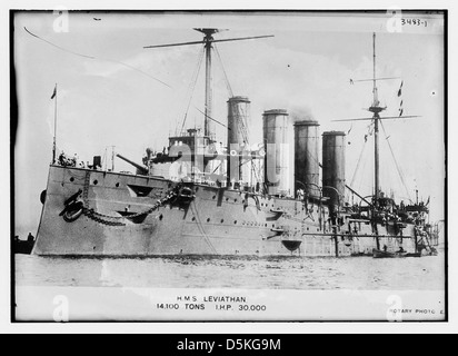 HMS Leviathan drake class armoured cruiser of the royal navy in 1901 ...